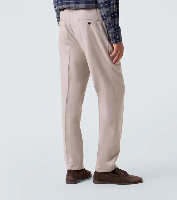 Incotex Slim Fit Virgin Wool Flannel Trousers