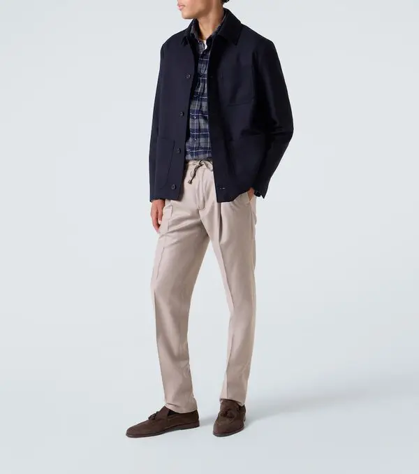 Incotex Slim Fit Virgin Wool Flannel Trousers