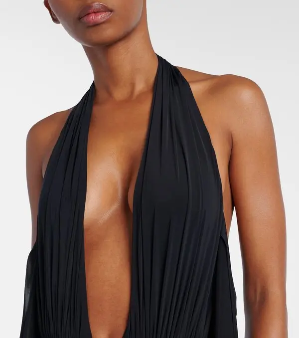 Balmain Draped Halterneck Swimsuit