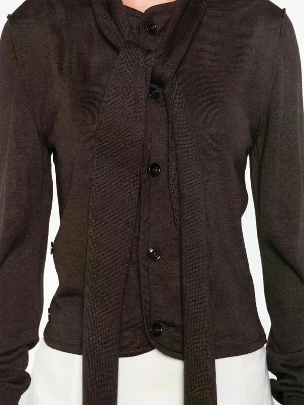 LEMAIRE Tie-neck Button-detail Top