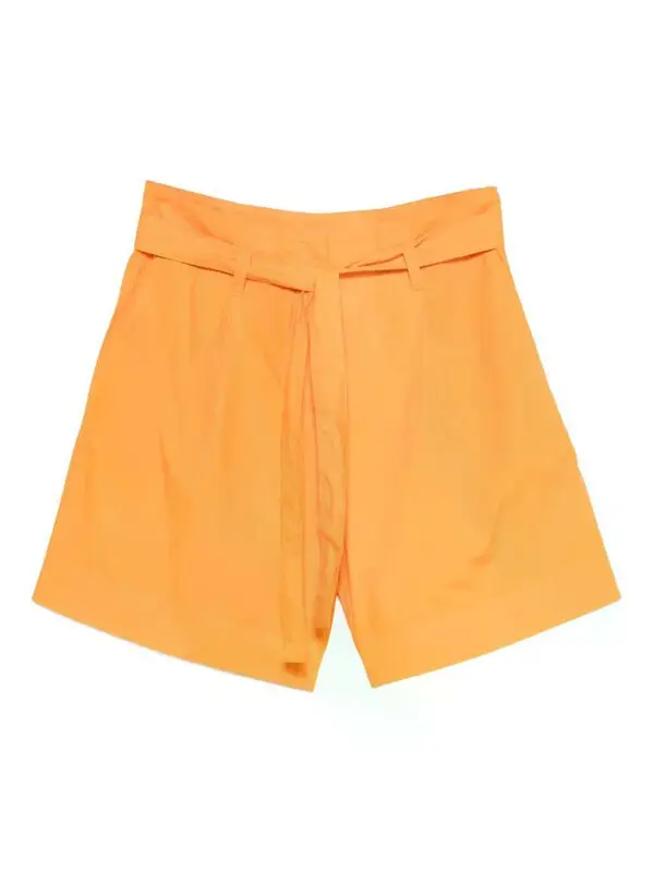 Marc O'polo Belted Cotton Shorts - Orange