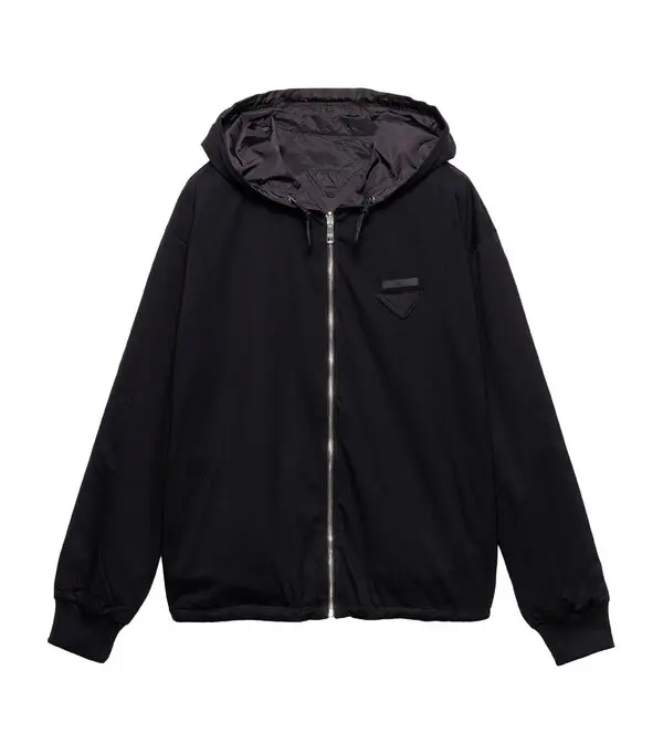 Prada Cotton Reversible Hooded Jacket - Black