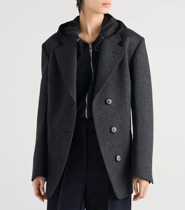 Prada Cotton Reversible Hooded Jacket - Black