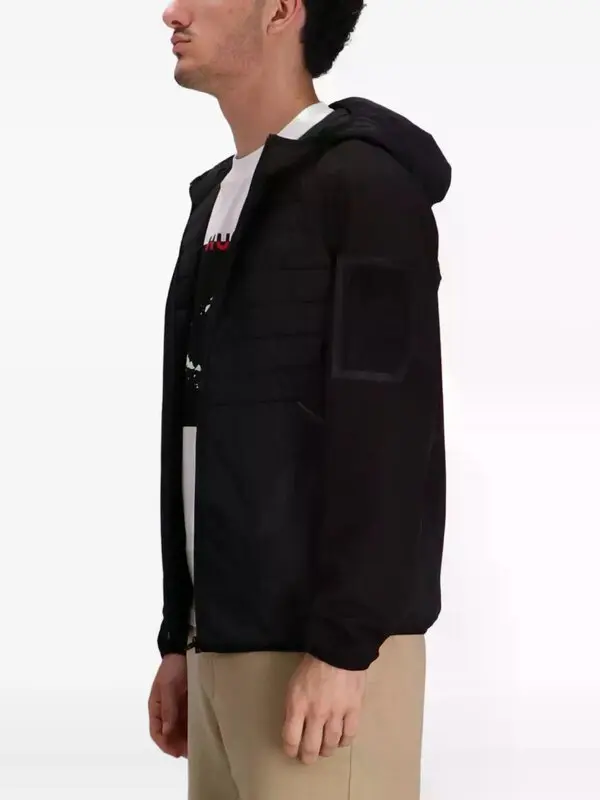 BOSS Padded Hooded Jacket With Zip Fastening - Black