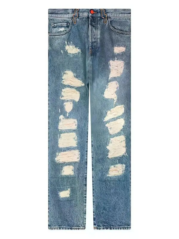MEMBERS OF THE RAGE Distressed Lightning-bolt Jeans