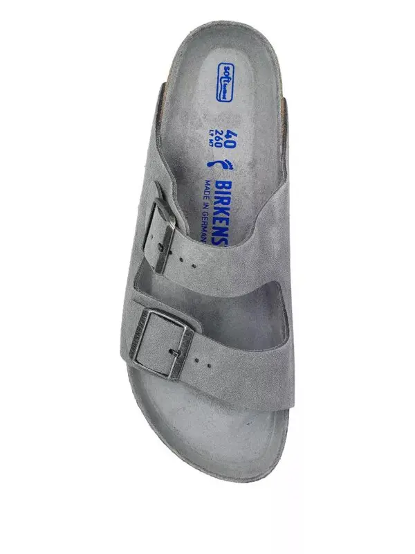 BIRKENSTOCK Double-buckle Suede Flat Sandals - Grey