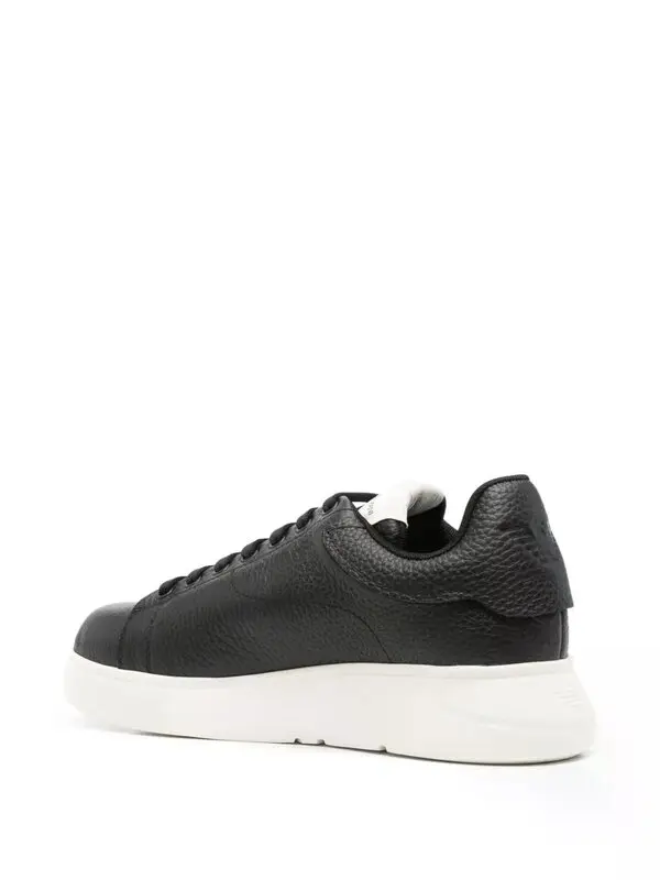 Emporio Armani Textured Leather Lace-up Sneakers