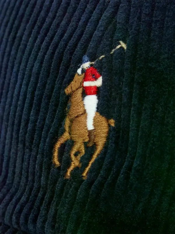 Polo Ralph Lauren Corduroy Baseball Cap With Embroidered Pony Motif - Blue