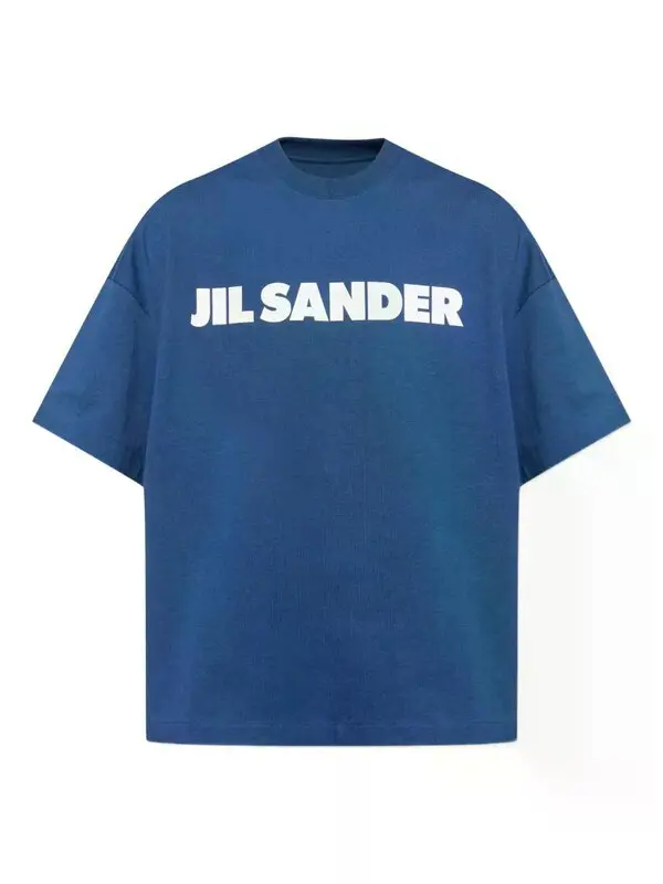 JIL SANDER Logo Print Cotton T-shirt - Blue