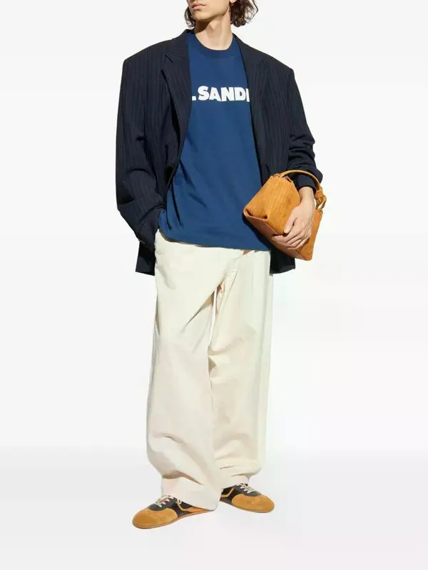 JIL SANDER Logo Print Cotton T-shirt - Blue