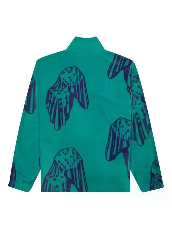 AWAKE NY Dice-print Fleece Quarter-zip Sweatshirt