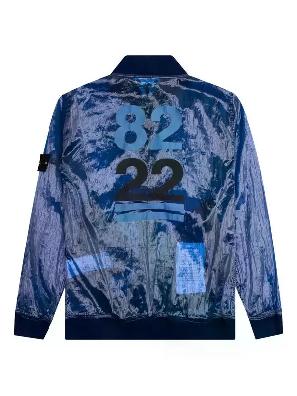 Stone Island Number Detail Bomber Jacket - Blue