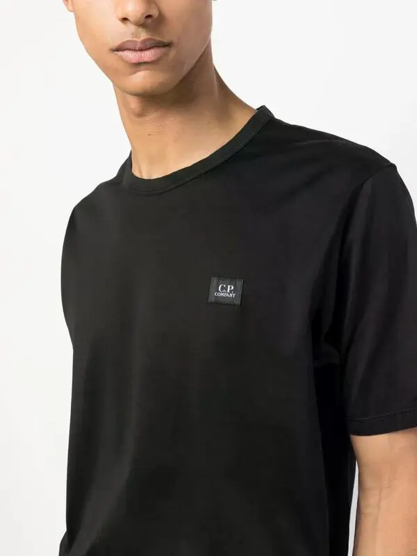 C.P. COMPANY Logo-patch Cotton T-shirt - Black