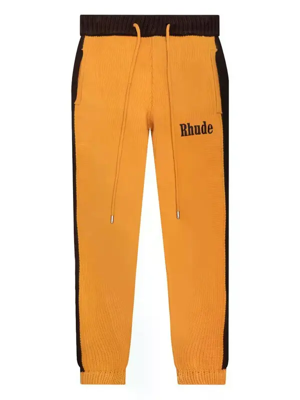 Rhude Knit Side-stripe Sweatpants - Yellow