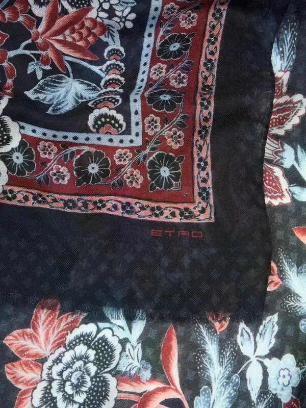 Etro Floral-printed Scarf - Blue