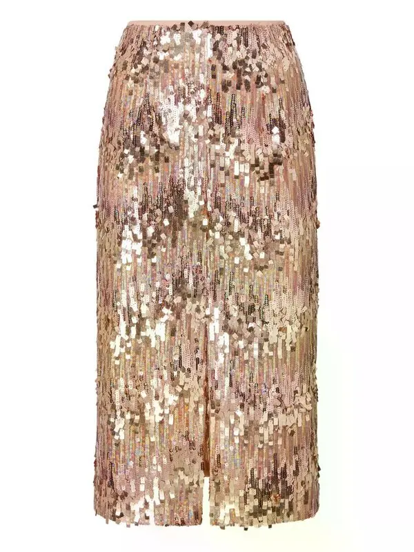 GENNY Embellished Midi Skirt - Gold