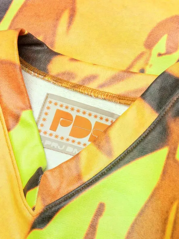 PDF Camouflage Print V-neck Long Sleeve T-shirt