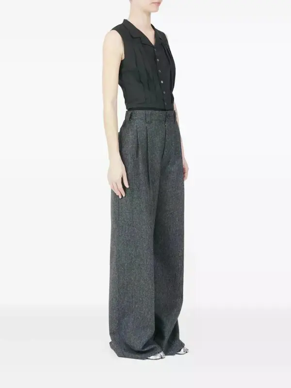 MAISON MARGIELA Pleated Front Wool Trousers