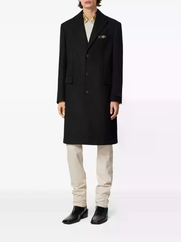 Versace Single-breasted Lapel Collar Coat
