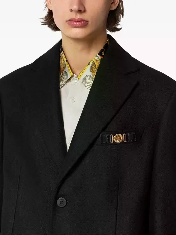 Versace Single-breasted Lapel Collar Coat