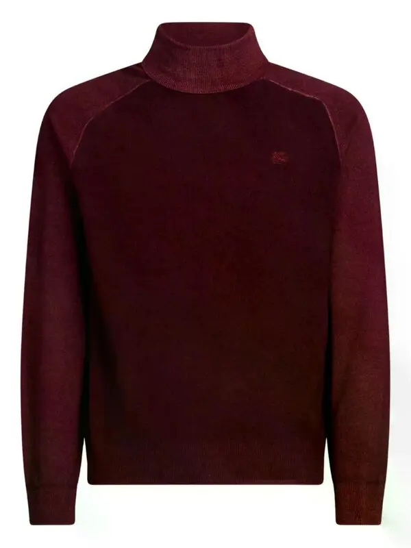 Etro Pegaso Logo Turtleneck Sweater - Red