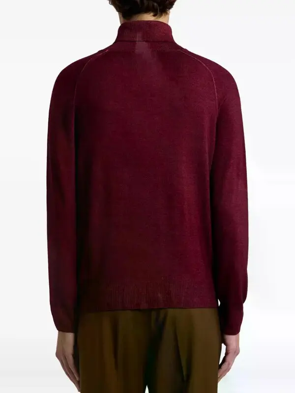 Etro Pegaso Logo Turtleneck Sweater - Red