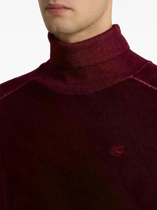 Etro Pegaso Logo Turtleneck Sweater - Red