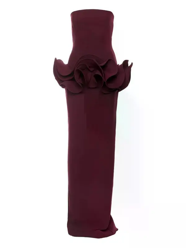 ANA RADU Strapless Ruffled Maxi Dress