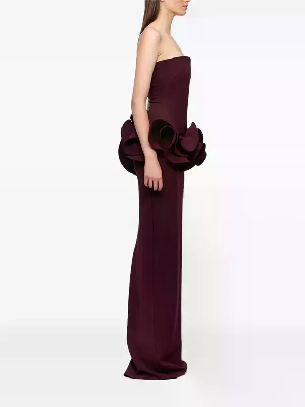 ANA RADU Strapless Ruffled Maxi Dress