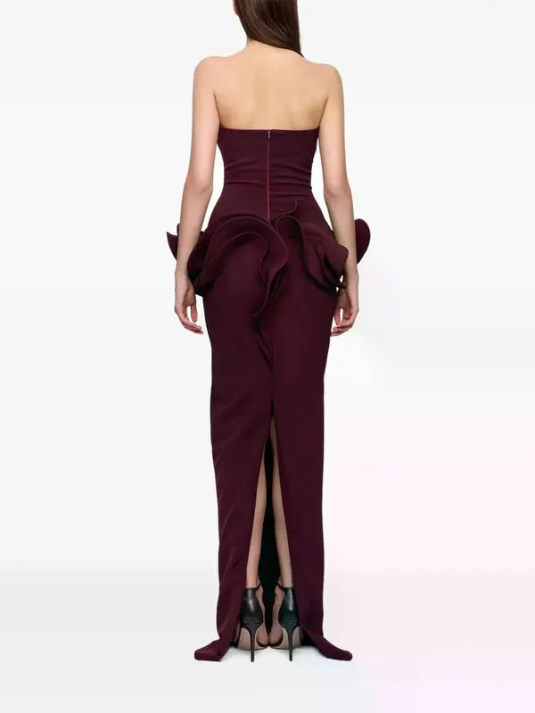 ANA RADU Strapless Ruffled Maxi Dress