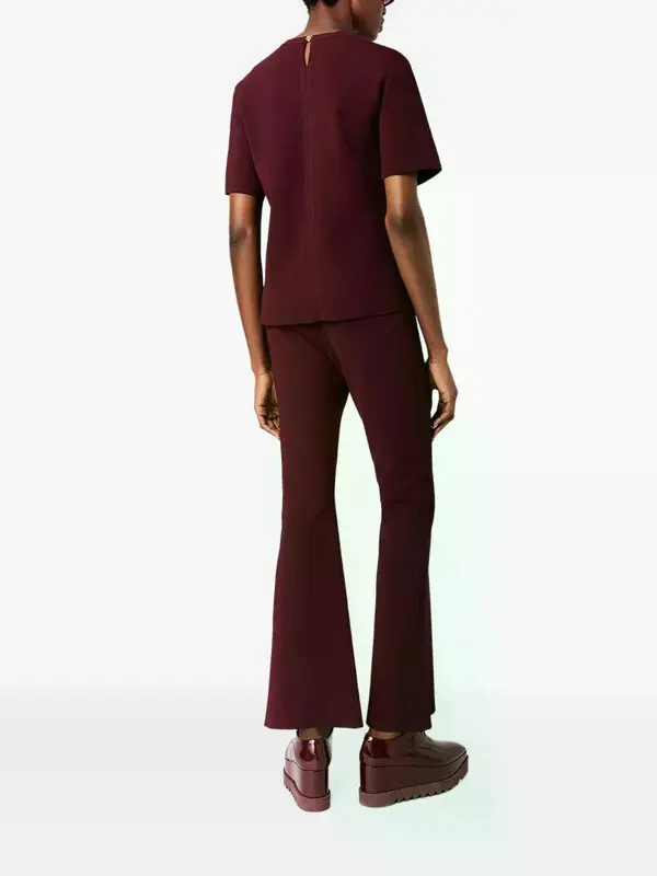 Stella McCartney Burgundy Knit Flare Trousers - Red