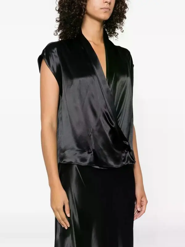 Alberta Ferretti Satin-effect Twist Blouse
