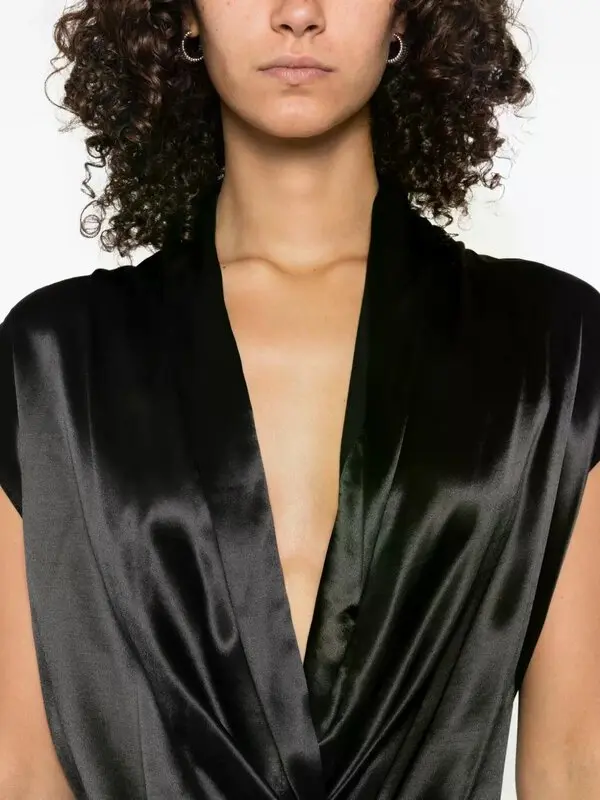 Alberta Ferretti Satin-effect Twist Blouse