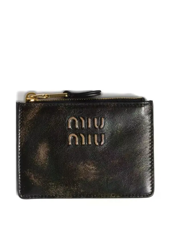 Miu Miu Nappa Leather Card Holder - Brown