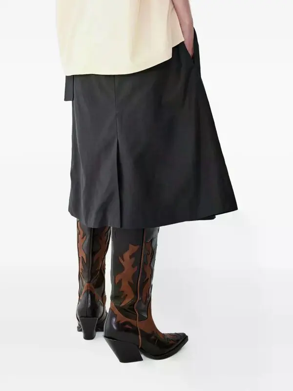STUDIO TOMBOY Belted Pleated Midi Skirt - Black