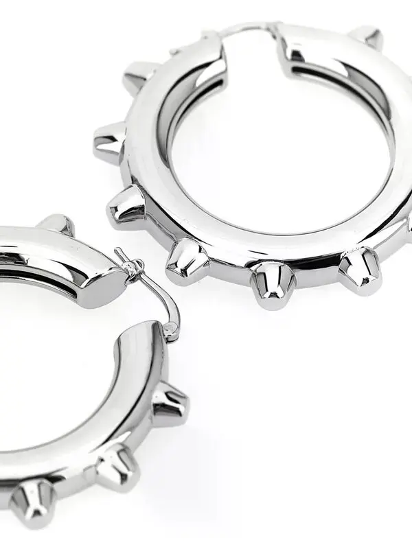 JIL SANDER Spike Embellished Hoop Earrings