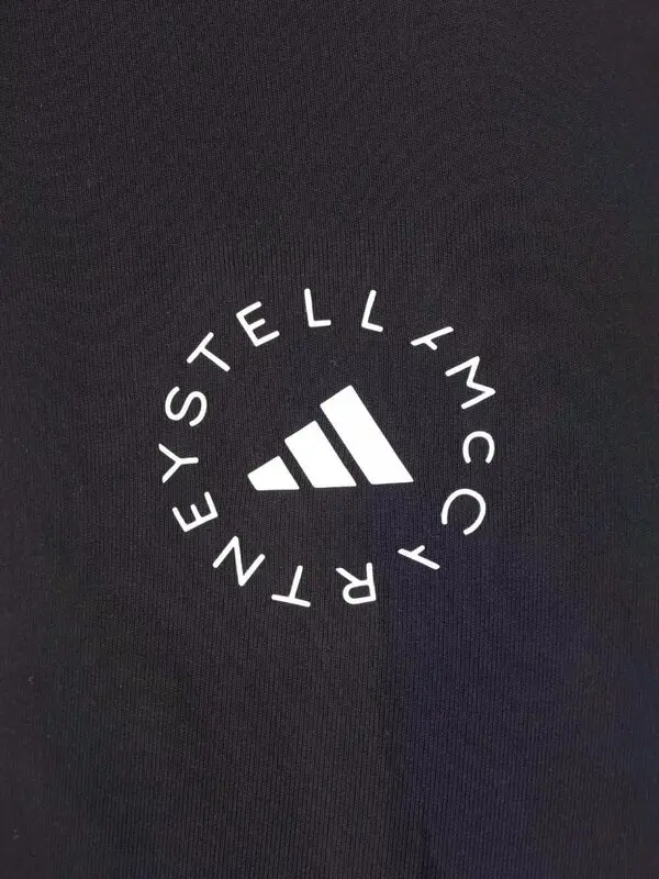 Adidas By Stella McCartney Logo-embellished High-waisted Shorts - Black