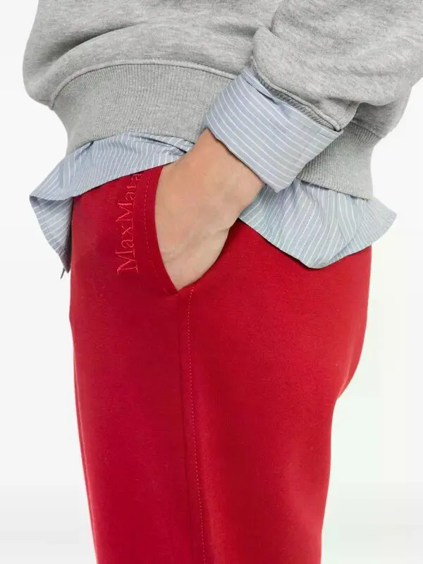 Max Mara Embroidered Logo Track Pants - Red