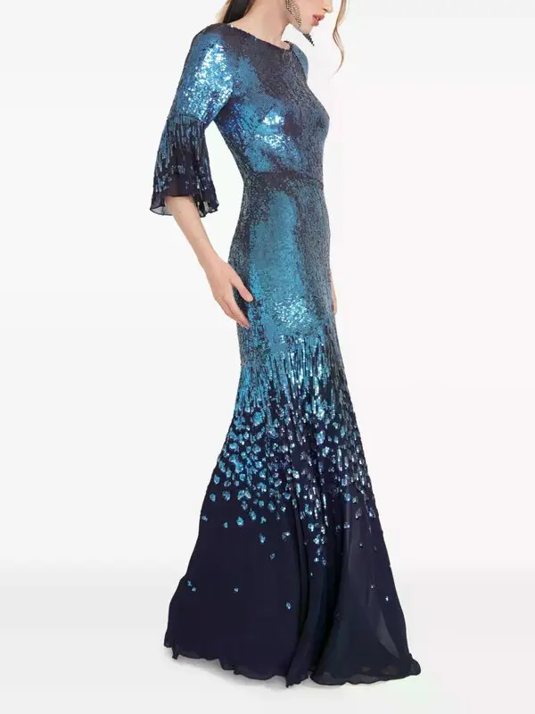 TEMPERLEY LONDON Celestial Sequin-embellished Evening Dress - Blue