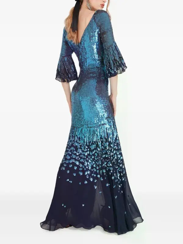 TEMPERLEY LONDON Celestial Sequin-embellished Evening Dress - Blue