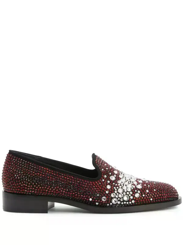GIUSEPPE ZANOTTI Matildha Crystal-embellished Loafers - Red
