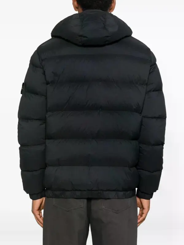 Stone Island Hooded Padded Coat - Black