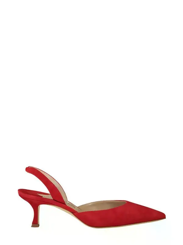 Manolo Blahnik 50mm Carolyne Suede Slingback Pumps - Red
