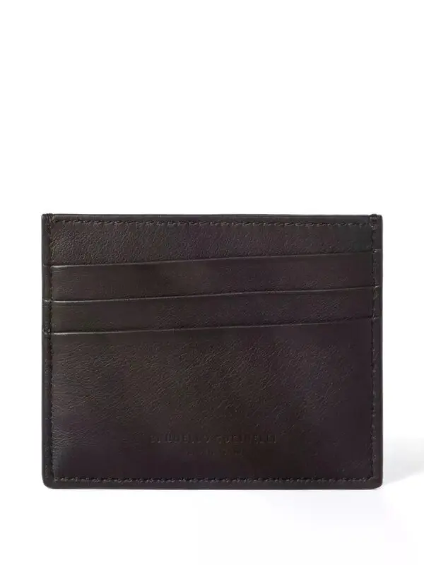 Brunello Cucinelli Embossed Leather Cardholder