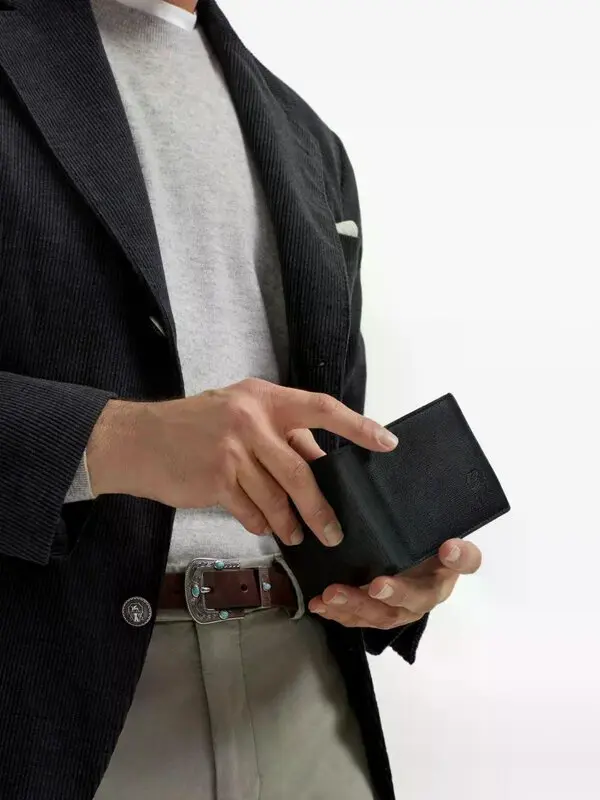 Brunello Cucinelli Leather Bi-fold Wallet - Black