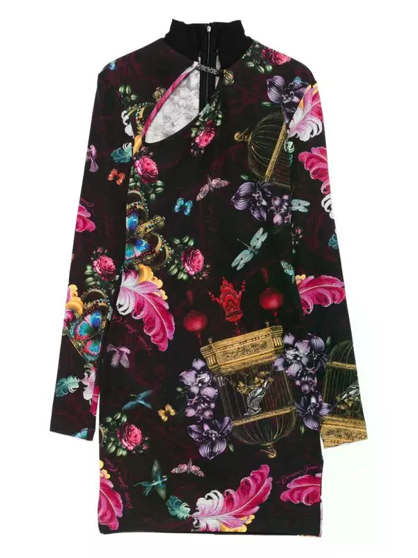 Versace Floral Print Mini Dress
