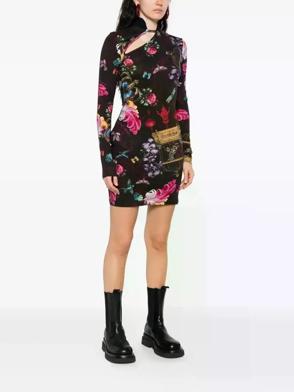 Versace Floral Print Mini Dress