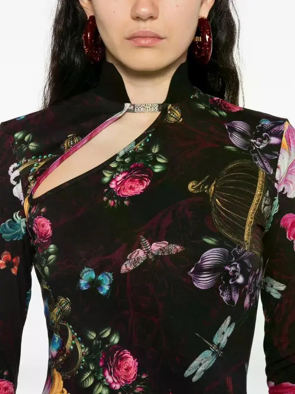 Versace Floral Print Mini Dress