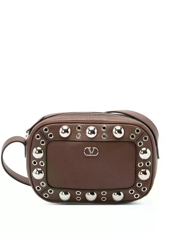 Valentino Garavani Grainy Calfskin Crossbody Bag - Brown