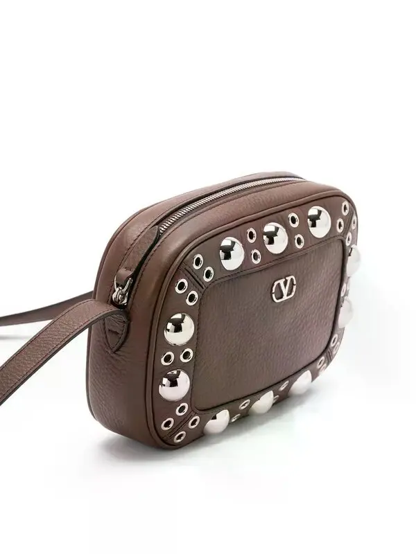 Valentino Garavani Grainy Calfskin Crossbody Bag - Brown